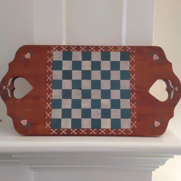 Artisan | Other | Folk Art Checkerboard Handmade Wooden Americana ...
